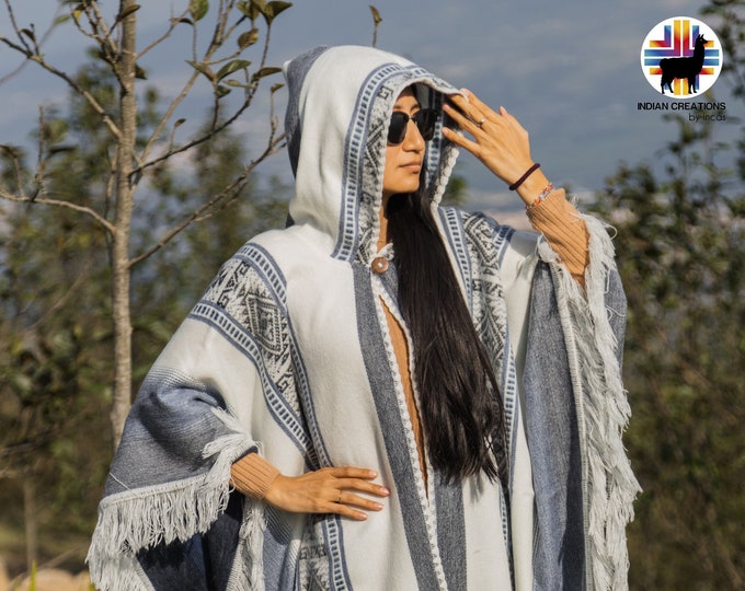 Handmade Baby Alpaca Cape. Geometric Patterns Created by Indigenous ...