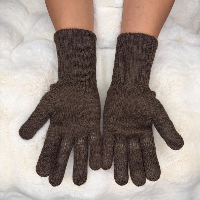 Peruvian 100% Alpaca Wool Reversible Gloves. Full-finger Gloves ...