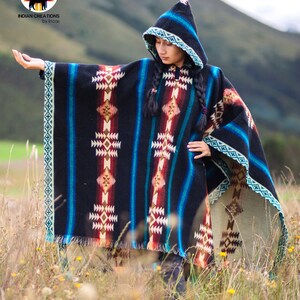 Alpaca Wool Poncho (northern Lights) Handcrafted by Indigenous Hands ...