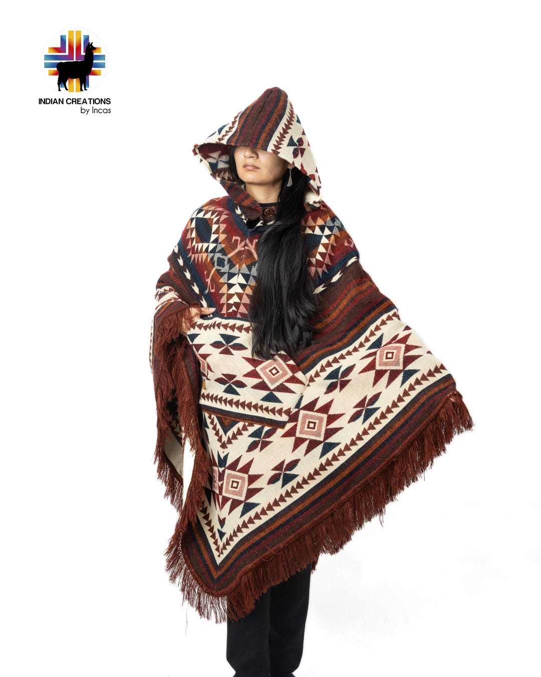 Unisex Alpaca Poncho. V-shaped Style. Exclusively Created by Indigenous ...