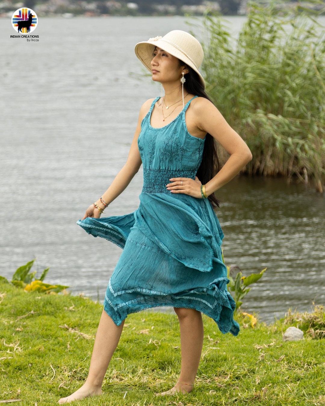 Hand-embroidered Summer Dress. Bohemian Style. Hippie Style. Super ...