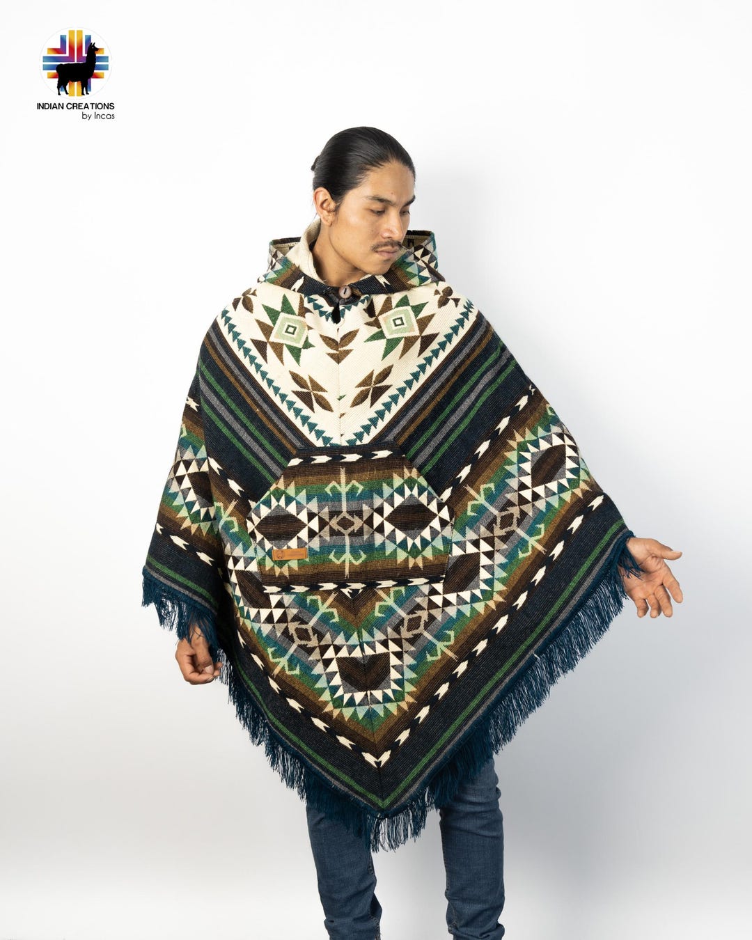 Unisex Alpaca Poncho. V-shaped Style. Exclusively Created by Indigenous ...