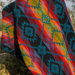 Handmade Alpaca Wool Blanket. (sunset Sky) Queen Size. Handcrafted by ...