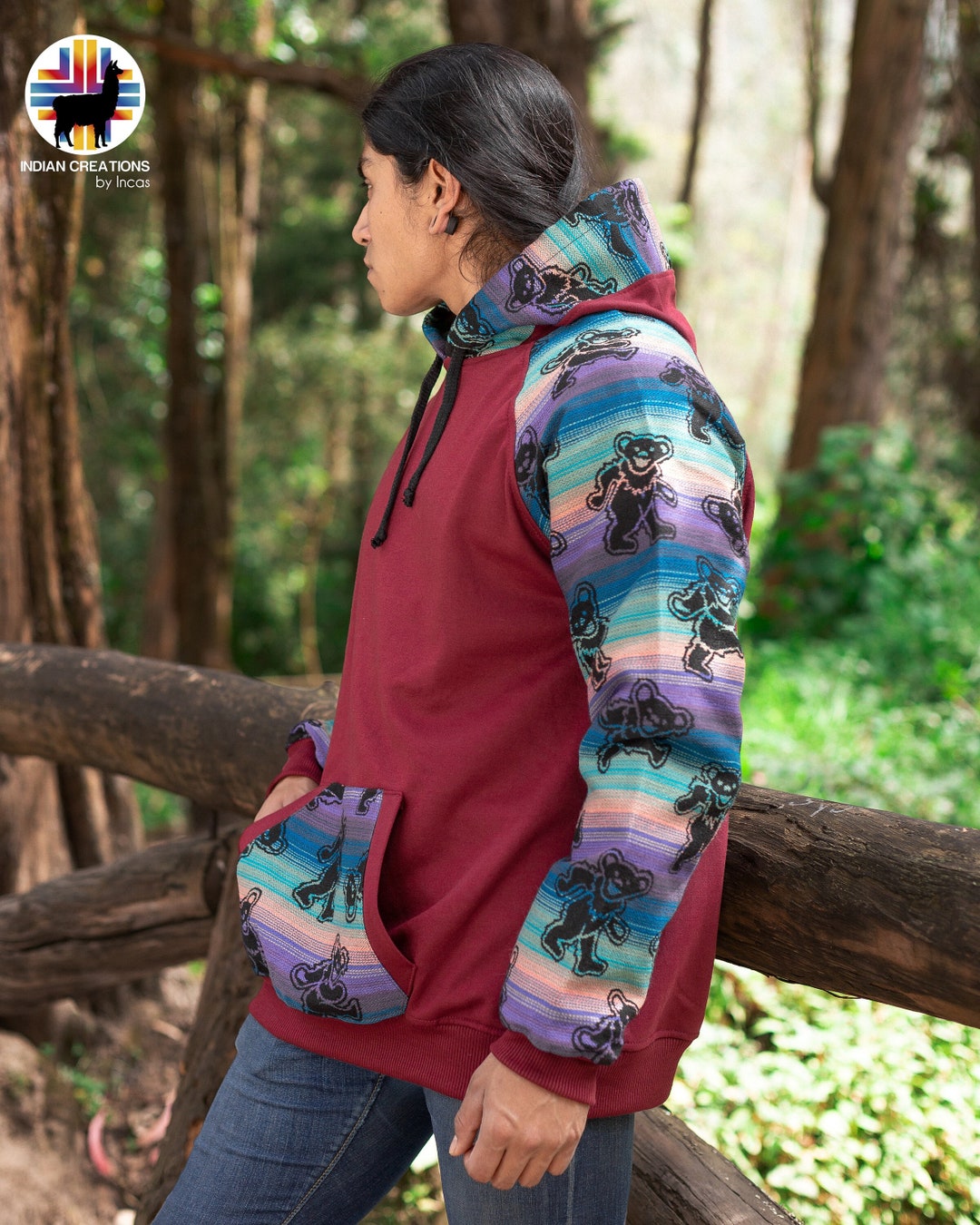 Native Hoodie dancing Bears Handcrafted by Indigenous Hands. Gift Ideas ...