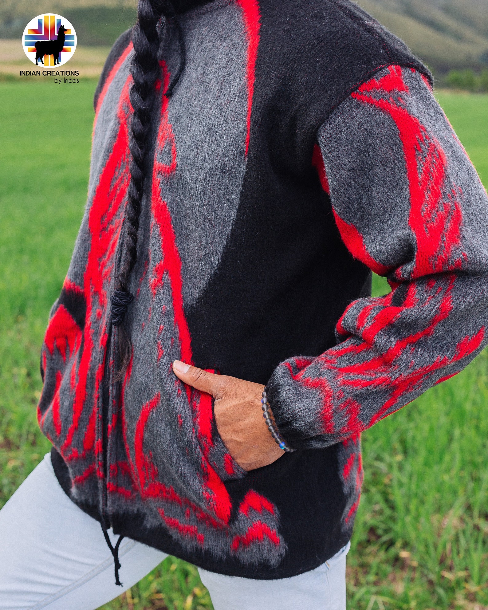 Alpaca Jacket. red Spirit Wolf Handcrafted by Indigenous - Etsy