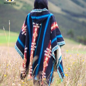 Alpaca Wool Poncho (northern Lights) Handcrafted by Indigenous Hands ...