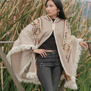Exclusive Sheep Wool Cape. (desert Sunset) Open Front With Hood ...