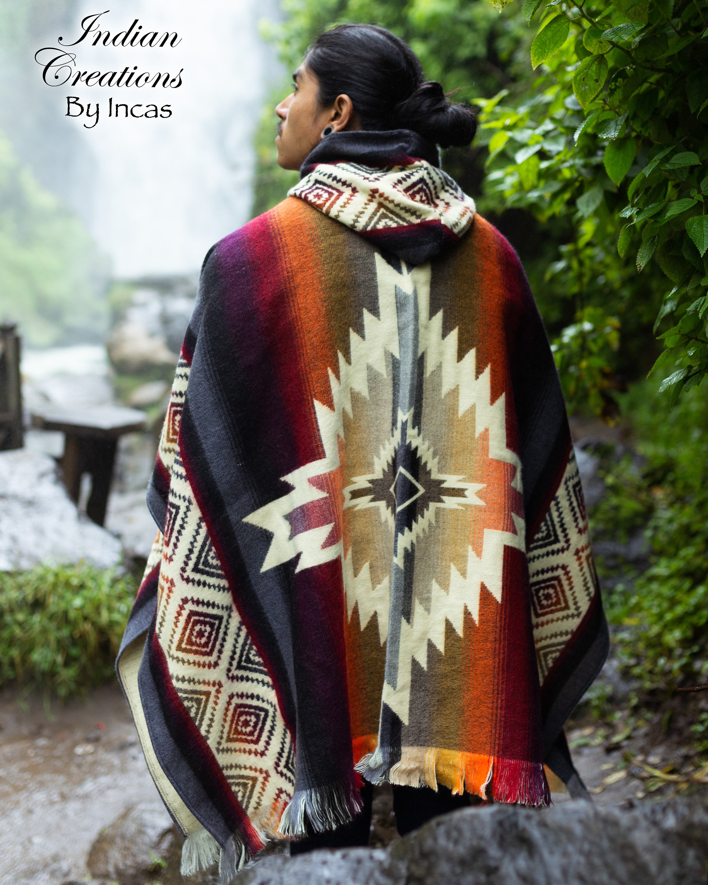 Native American Geometric Alpaca Poncho. EXCLUSIVE DESIGN | Etsy