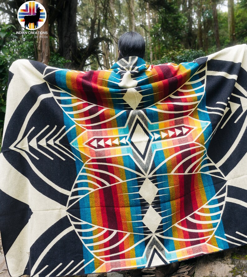 Handmade Alpaca Blanket.(indigenous Flower) Handcrafted by Indigenous ...