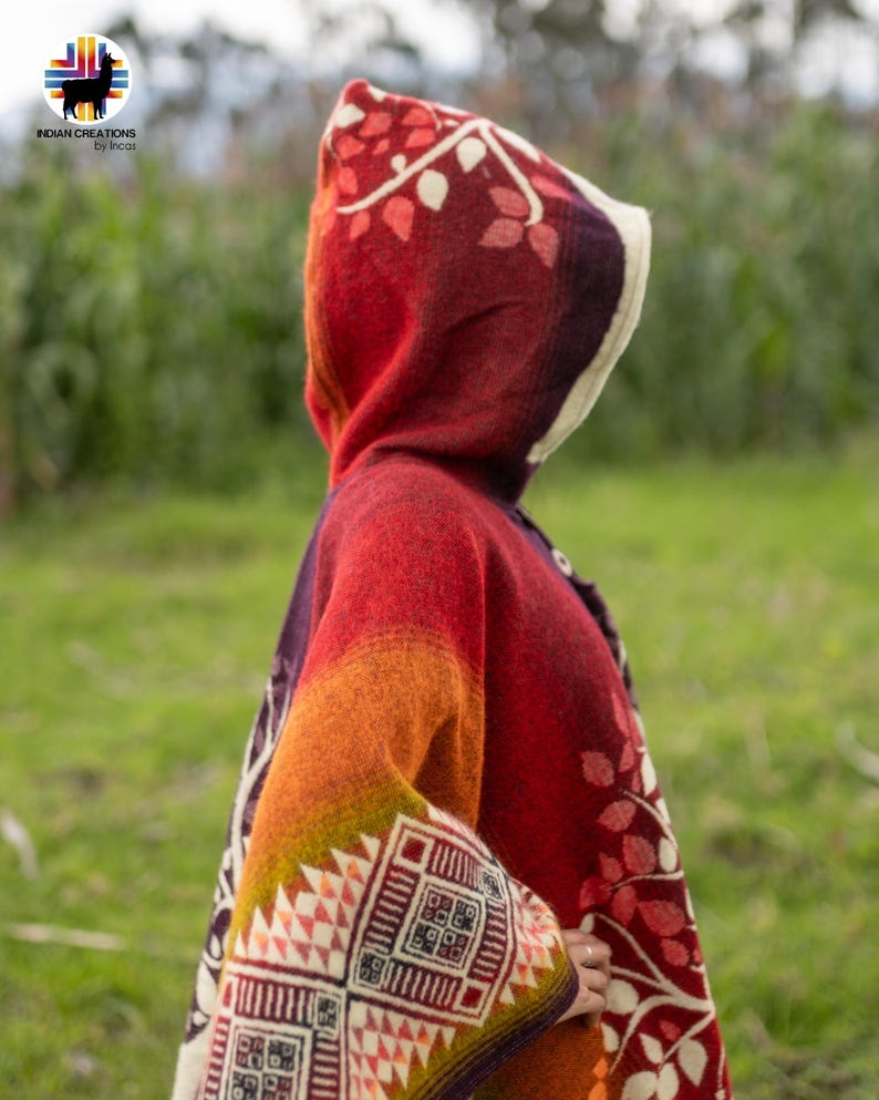 Alpaca Wool Poncho (tree of Life) Handcrafted by Indigenous Hands. Soft ...