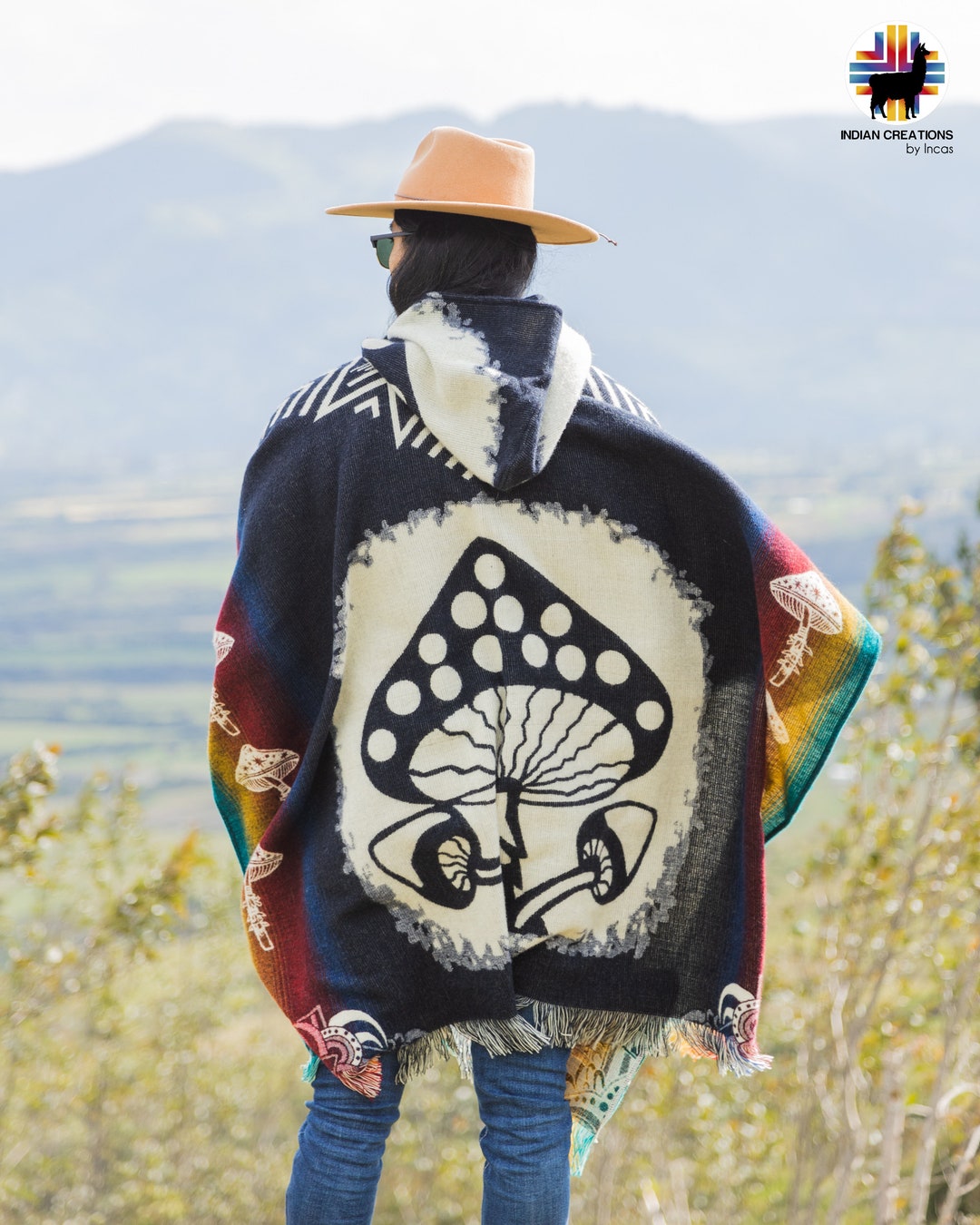 Unisex Alpaca Wool Poncho. (zoanthids)one Size. Exclusive Handcrafted ...