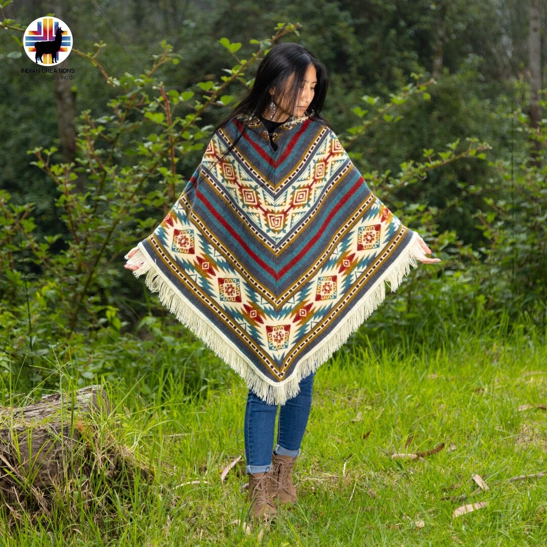 Unisex Alpaca Poncho. V Shaped Style. Lightweight but Super Soft and ...