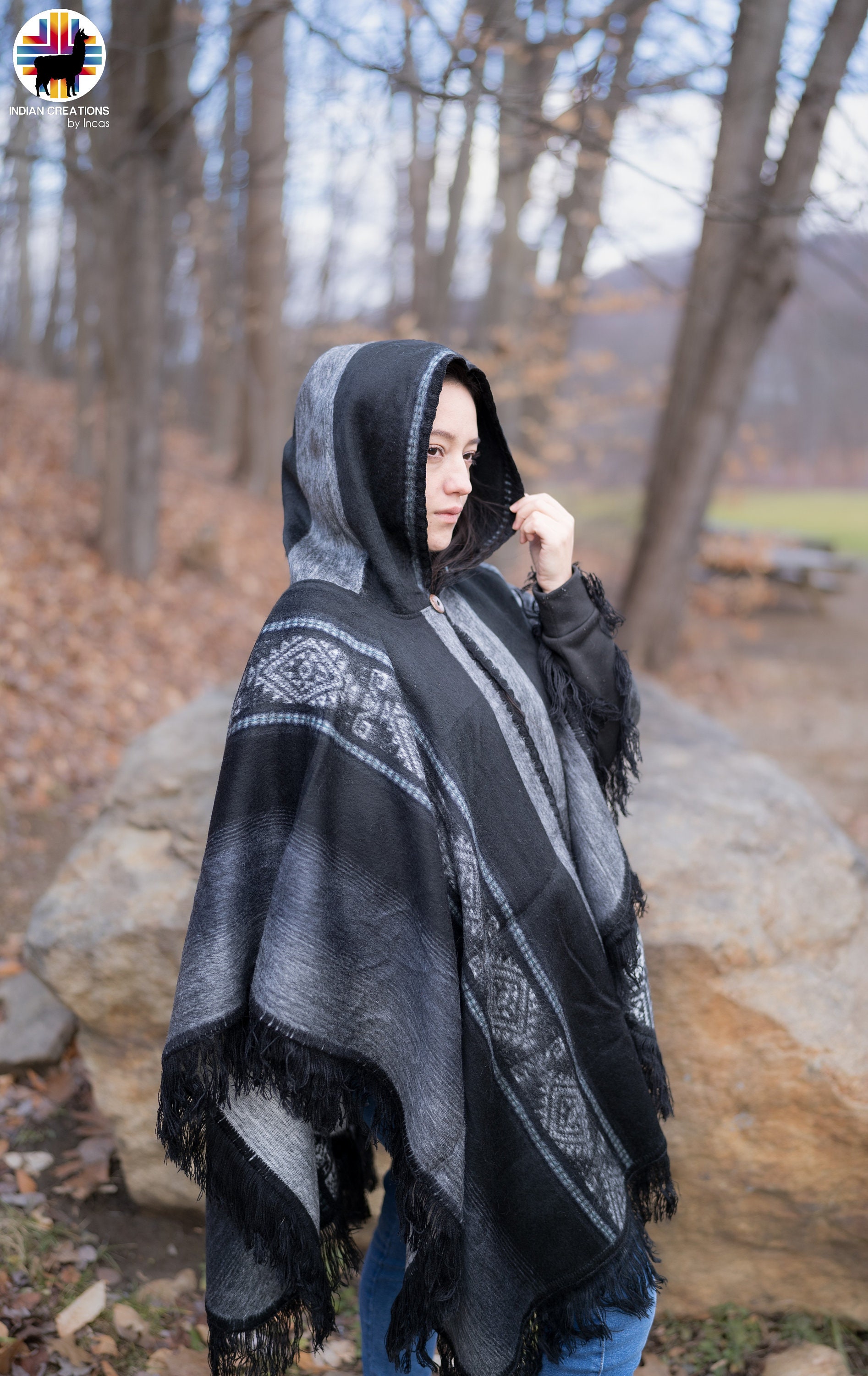 Baby Alpaca Wool Cape. (black) Created by Indigenous Crafters ...