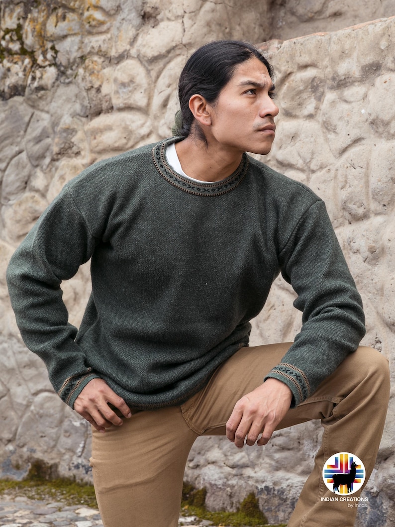 Handmade Alpaca Wool Sweater (cosmos) Unisex Use. Handcrafted by ...