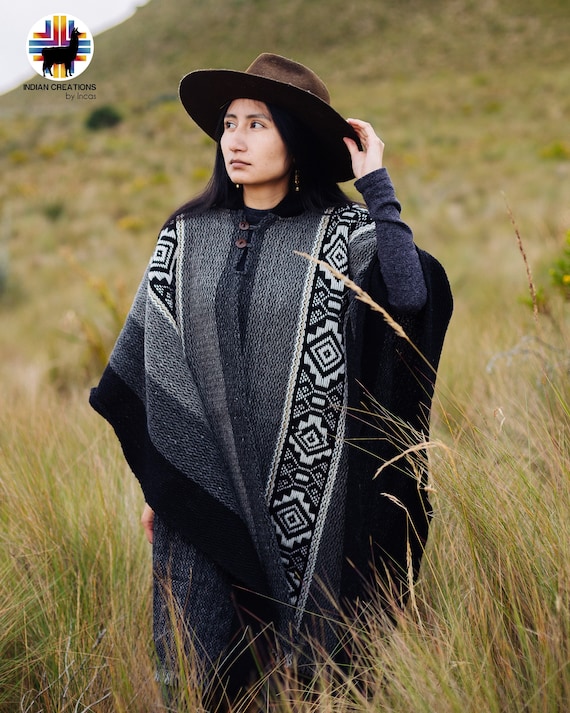 Handmade Wool Poncho. penumbral Eclipse Closed in the Front - Etsy