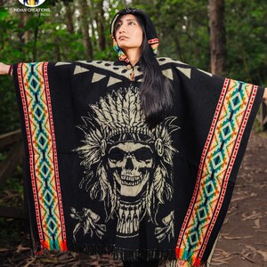 Beautiful Alpaca Wool Poncho (chief's Blood II) Handcrafted by ...