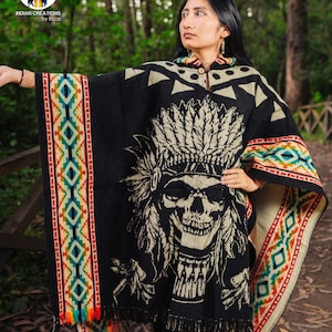 Beautiful Alpaca Wool Poncho (chief's Blood II) Handcrafted by ...