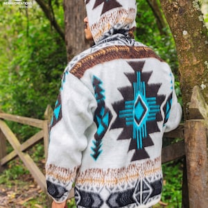 Handmade Alpaca Wool Jacket. (winter Wonderland) Unisex. Handcrafted by ...