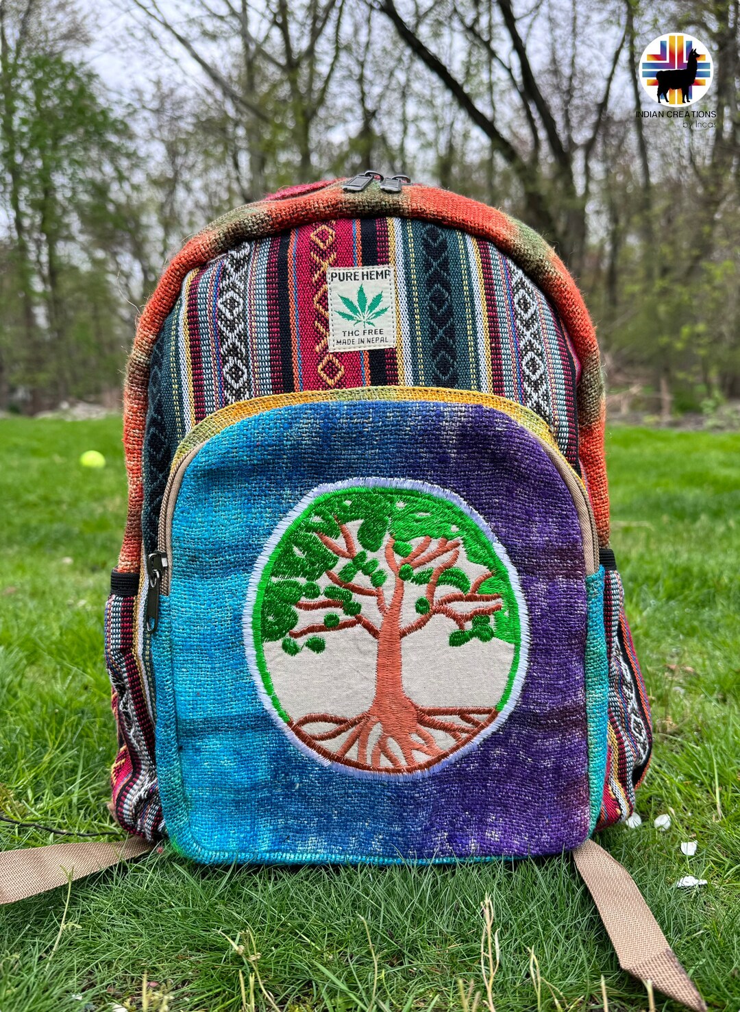 Handmade Geometric Backpack. (tree of the Live) Tie-dye. THC Free ...