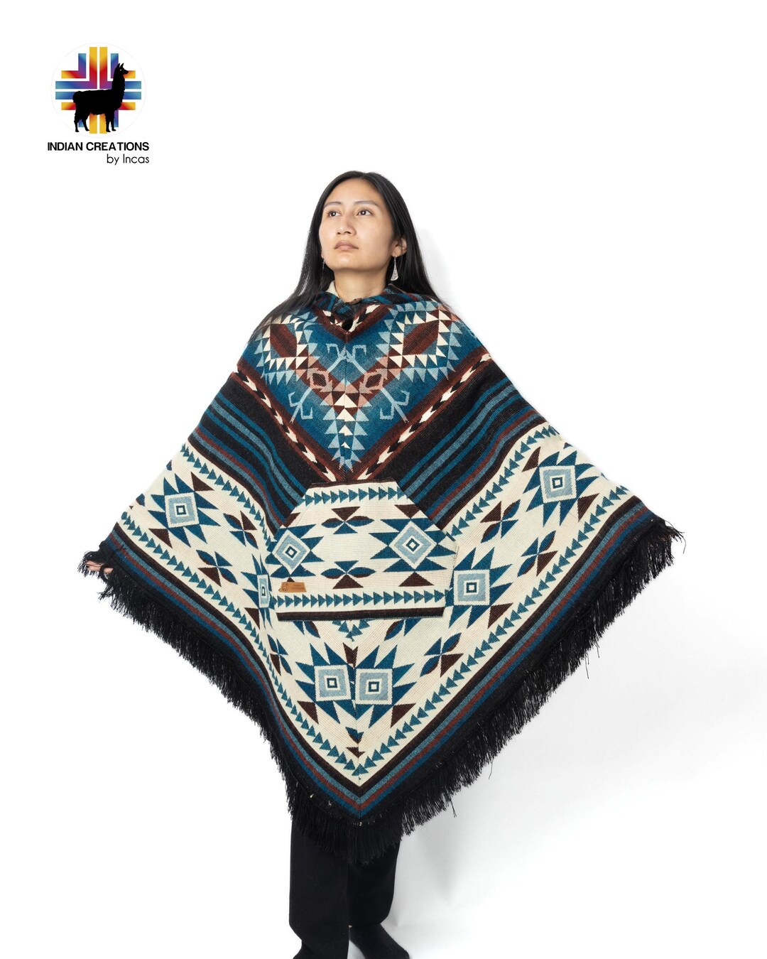 Unisex Alpaca Poncho. V-shaped Style. Exclusively Created by Indigenous ...