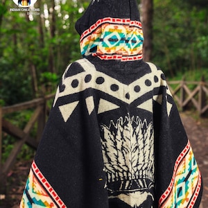 Beautiful Alpaca Wool Poncho (chief's Blood II) Handcrafted by ...