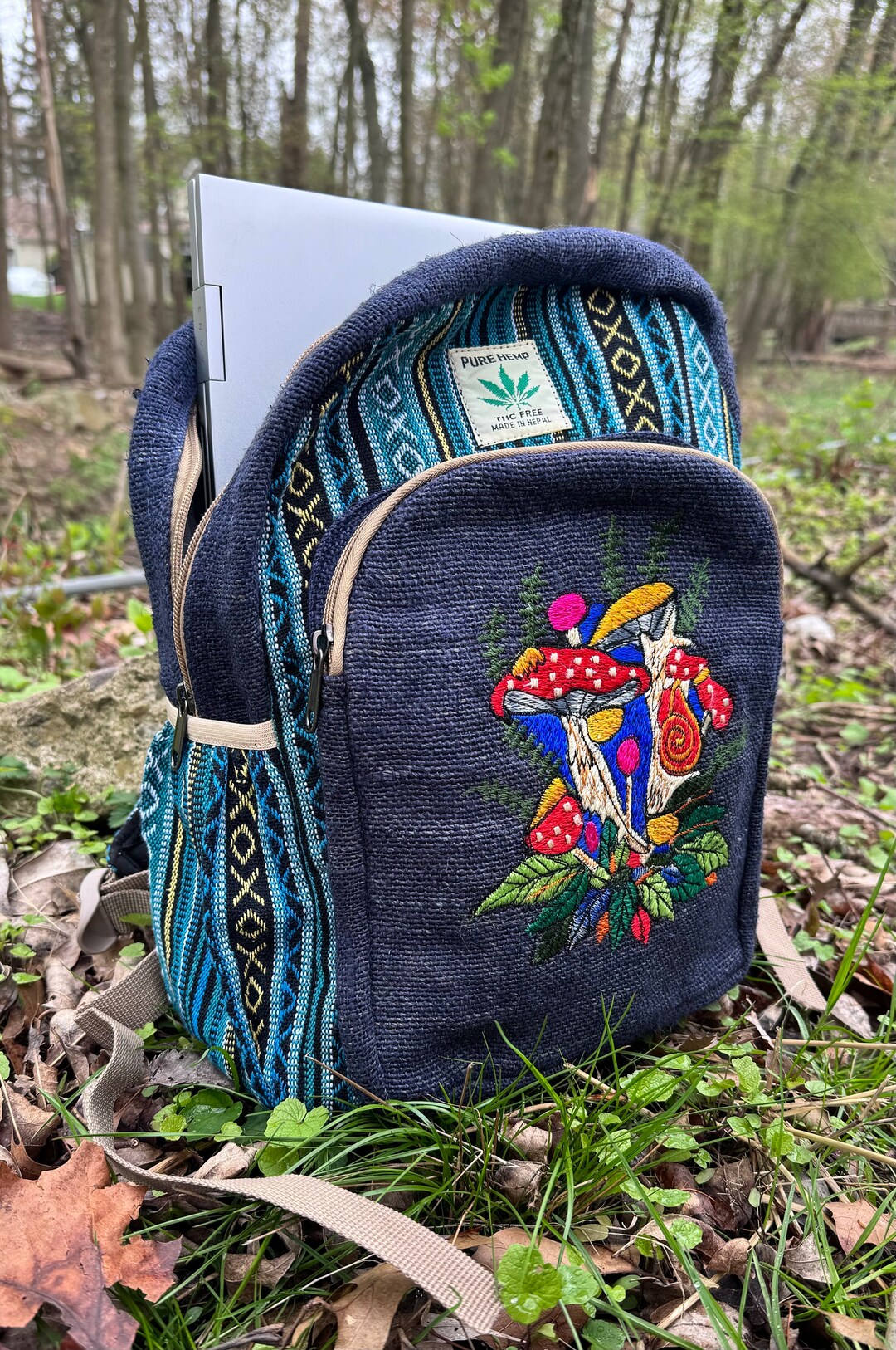 Wondrous Mushroom Backpack. Tie-dye. THC Free. Exclusive Design. Gift ...