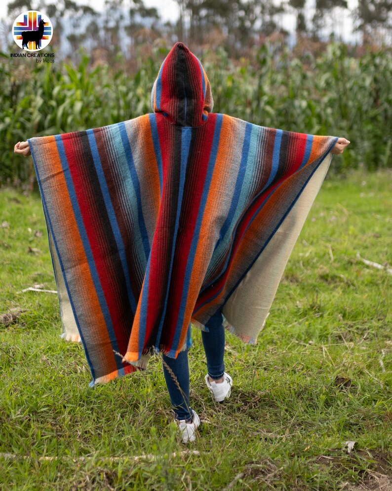 Alpaca Wool Poncho (tagetes Patula) Handcrafted by Indigenous Hands ...