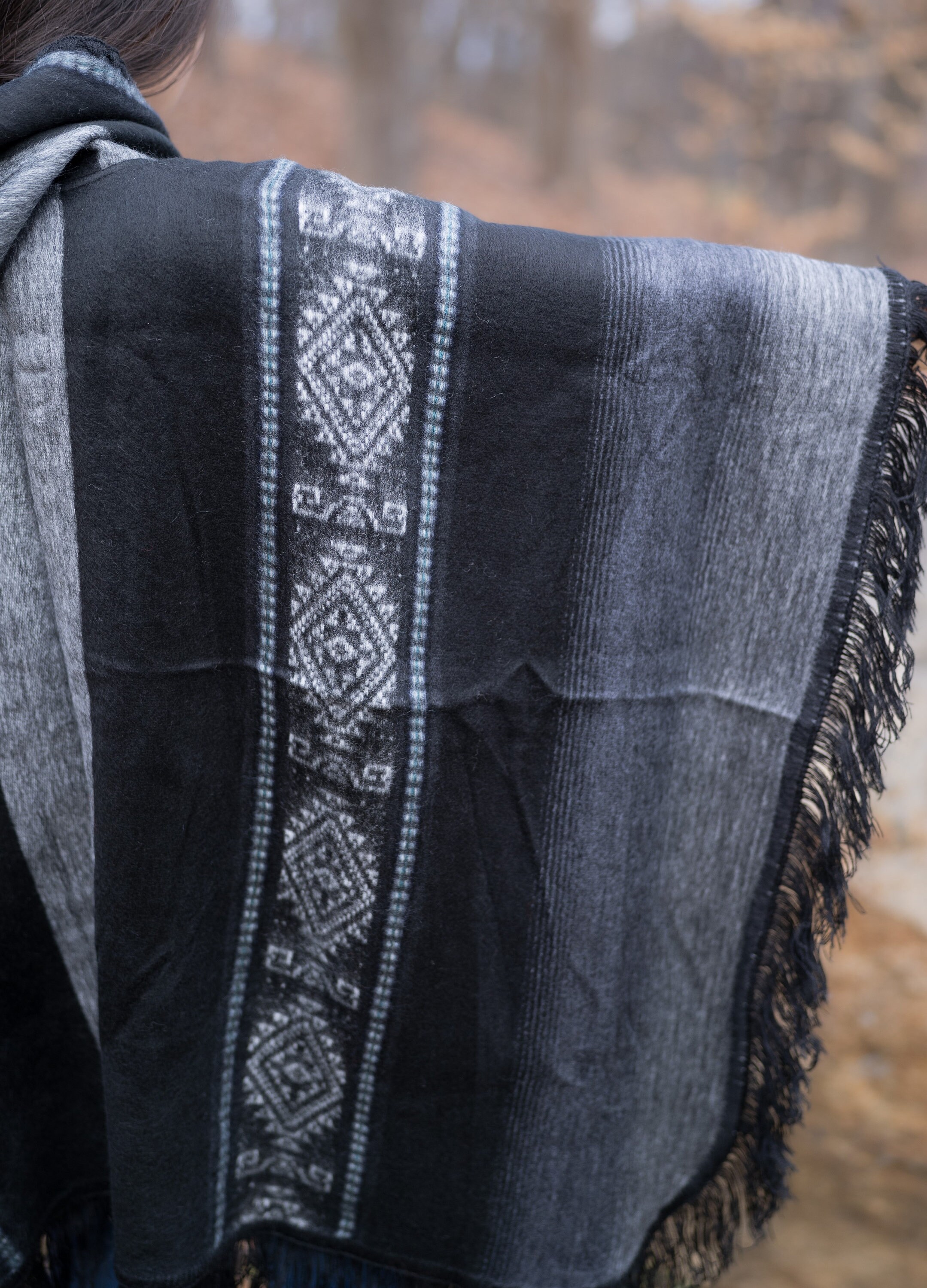 Baby Alpaca Wool Cape. (black) Created by Indigenous Crafters ...
