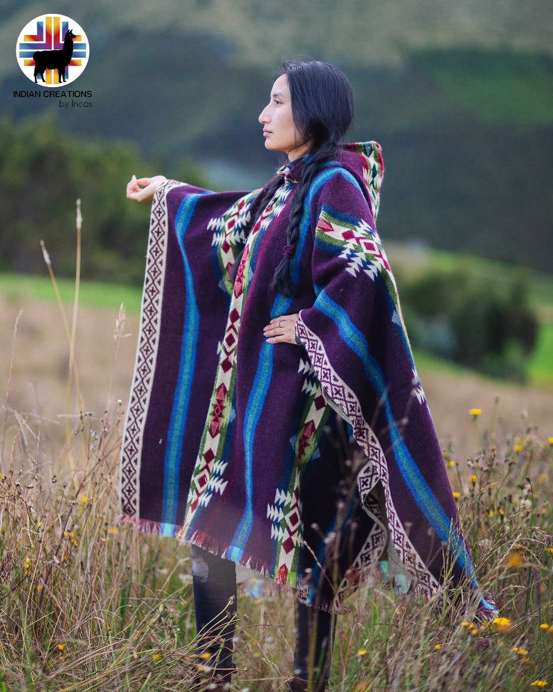 Alpaca Wool Poncho (colorful Sensation )handcrafted by Indigenous Hands ...