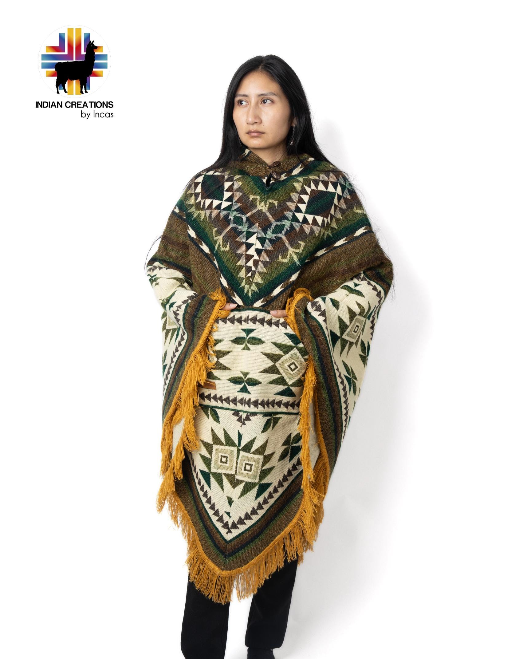 Unisex Alpaca Poncho. V-shaped Style. Exclusively Created by Indigenous ...