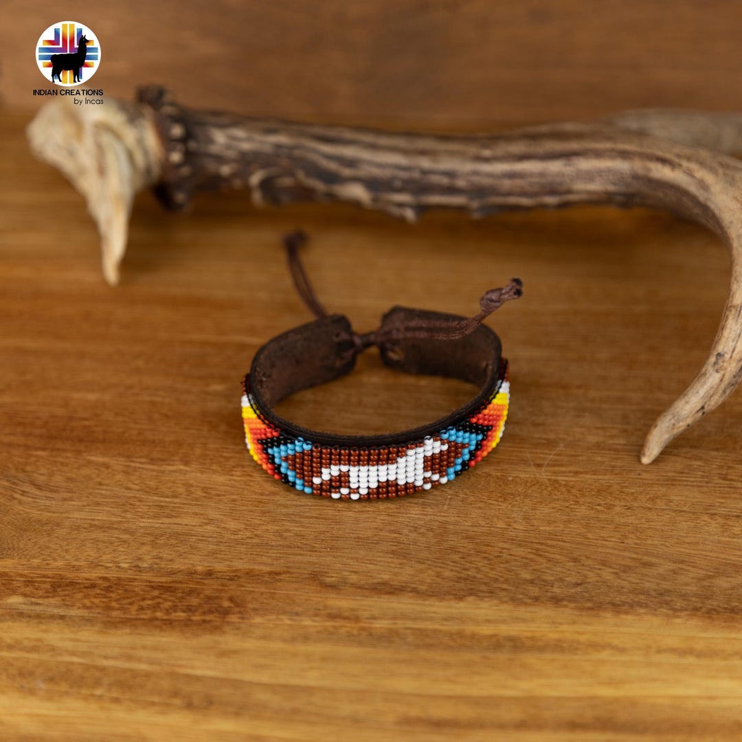 Beaded Bracelets. Handmade by Indigenous Hands. Leather Bracelets ...