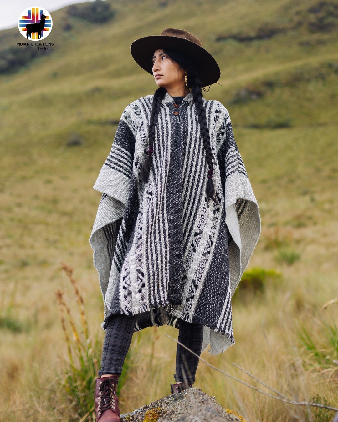 Handmade Sheep Wool Poncho. (iron Mountain) Closed in the Front ...