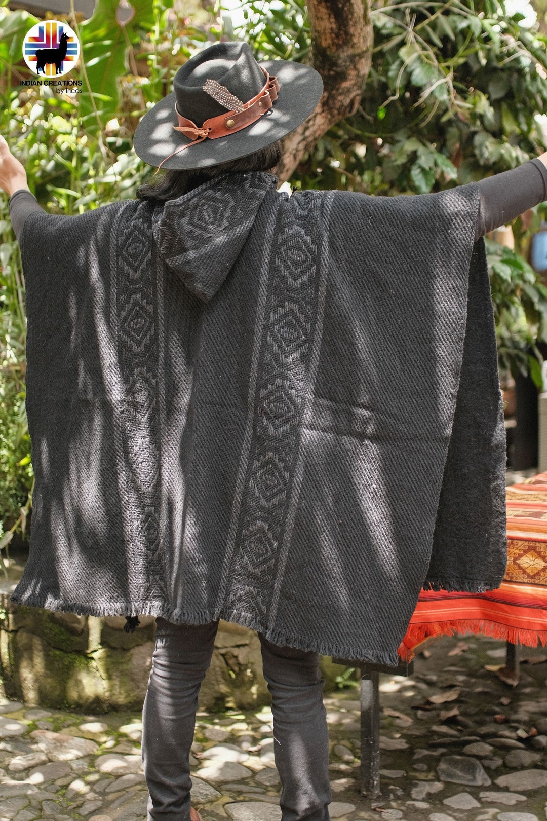 Dark Forest Handmade Wool Poncho. Closed in the Front With Hood ...