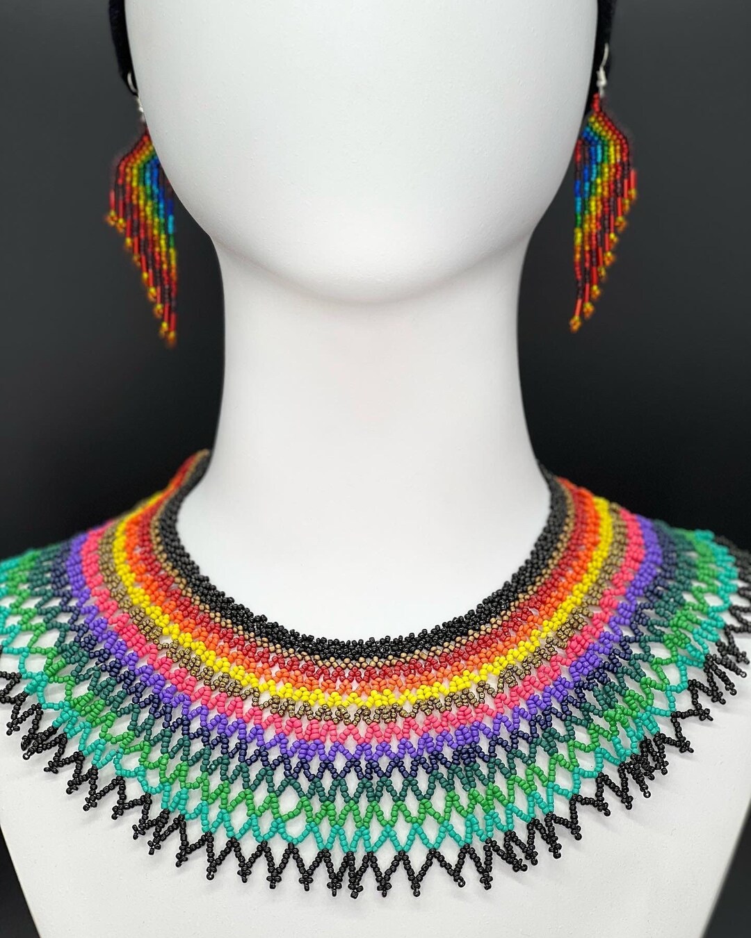 Colorful Handmade Necklaces. 100% Handmade by Indigenous Hands. Tribal ...
