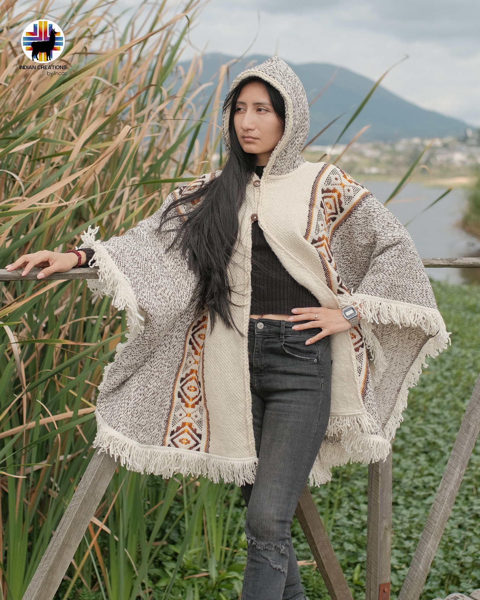 Handmade Wool Cape: Ecuadorian Hooded Poncho, Open Front - Etsy