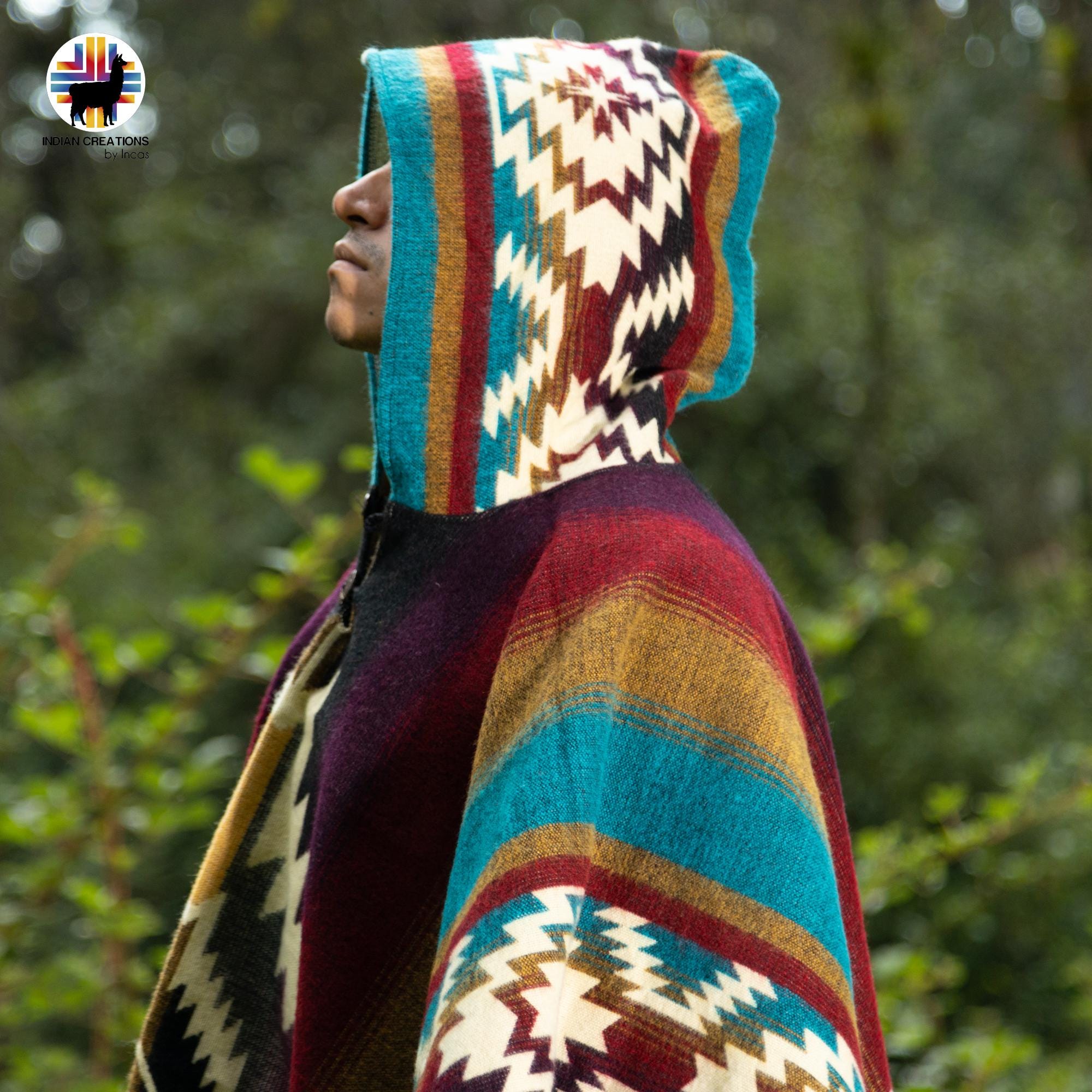 Alpaca Wool Poncho (kampong) Crafted by Indigenous Hands. Soft and Warm ...