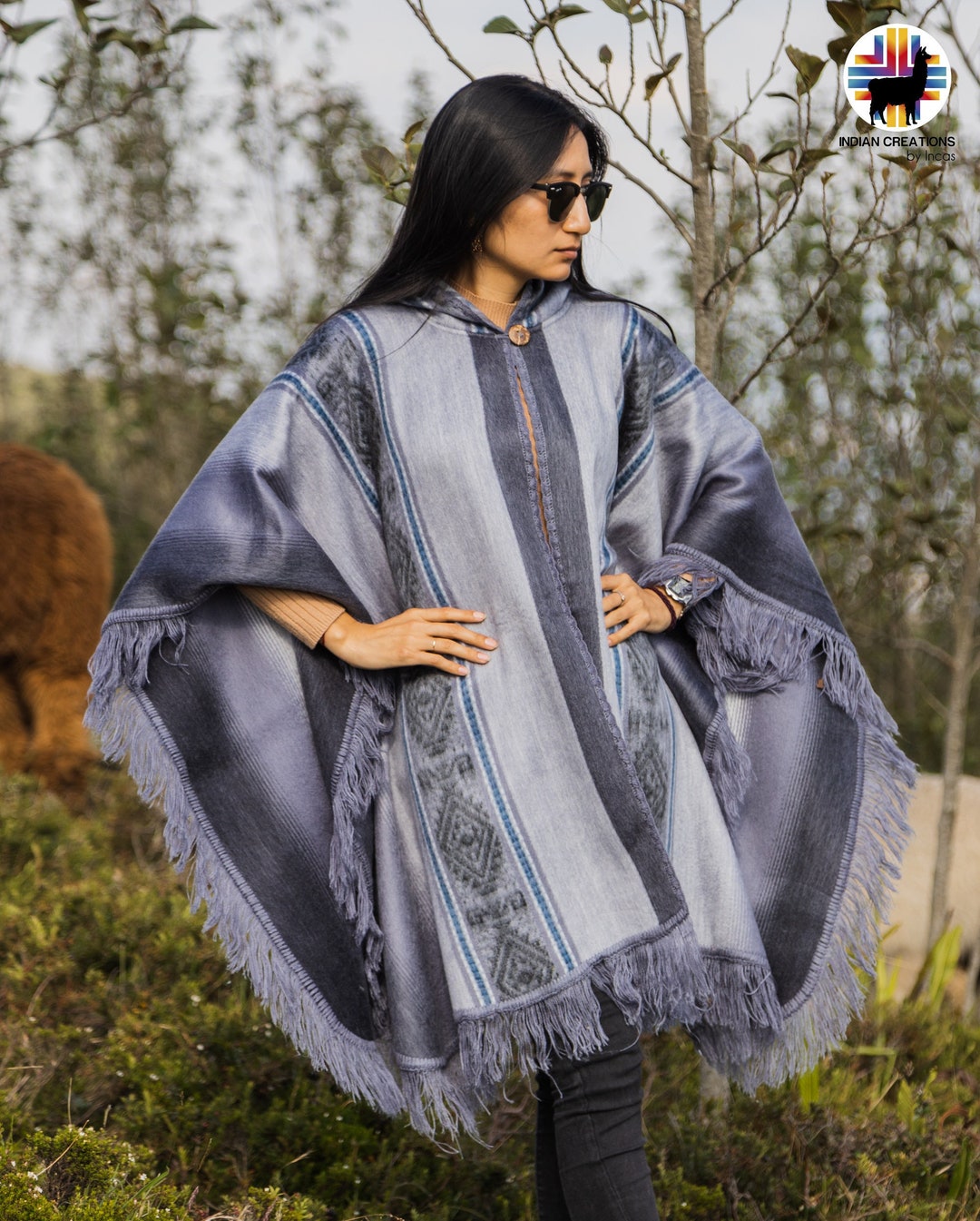 Handmade Baby Alpaca Cape. Geometric Patterns Created by Indigenous ...