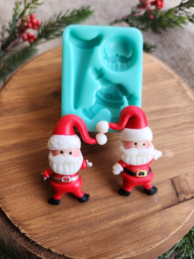 Little Cute Santa Clause Silicone Mold, Candle Mold, Soap Mold ...