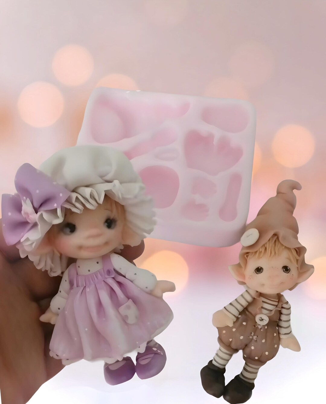 Silicone Mold Elves | Cute Little Elves | Polymer Clay Mold | Christmas ...