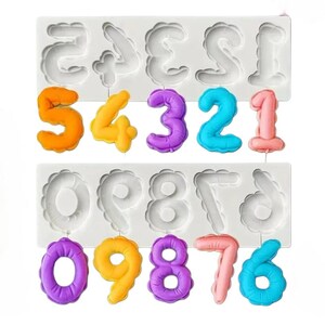 Silicone Mold Balloon Numbers Set | Mold 0-9 Numbers Mold | Number With ...