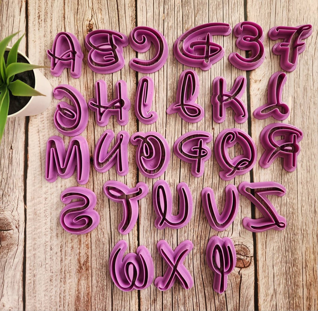 Set of 26 Pcs Letters Alphabet Clay Cutters Plastic-shape Cutter-cookie ...