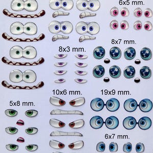 Eyes 3D Stickers Inside Out | Resin Eye | Adhesive Resin Eyes Doll Clay ...