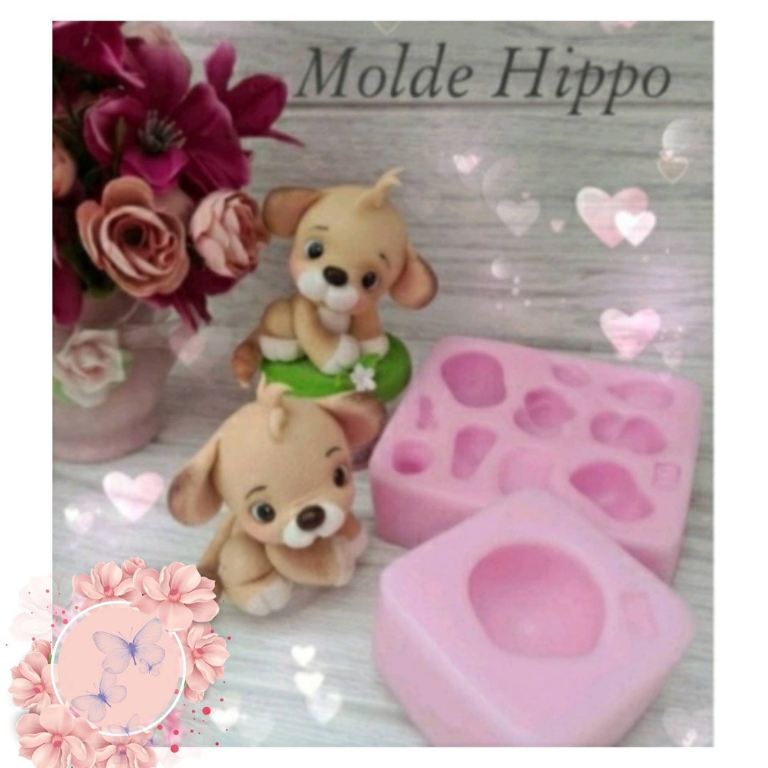 Molde De Silicona Hippo, Animal Silicone Mold , Flexible Silicone Mold ...