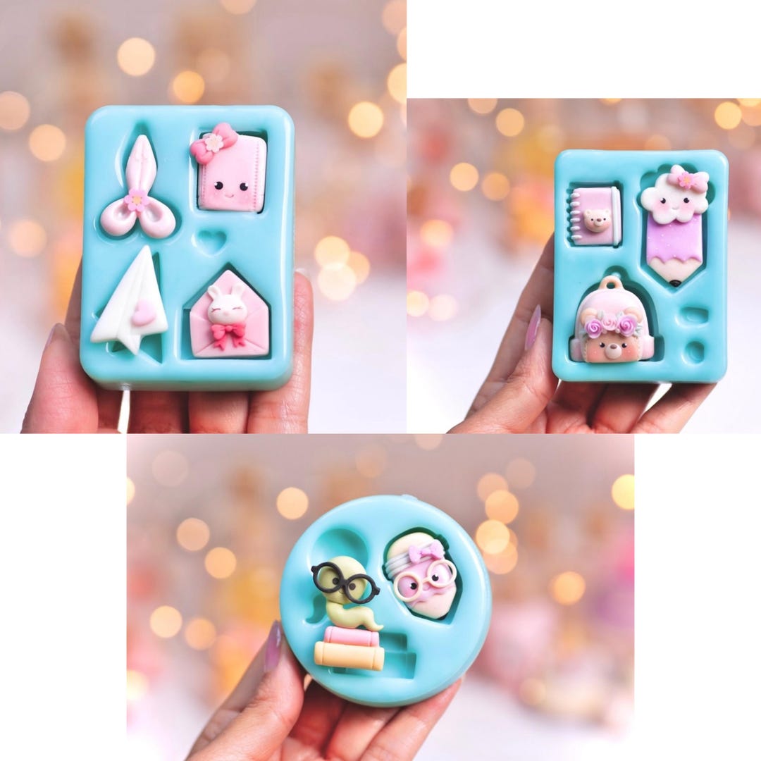 Back to School Silicone Mold | Notebook Backpacks Books Pencil | Apple ...