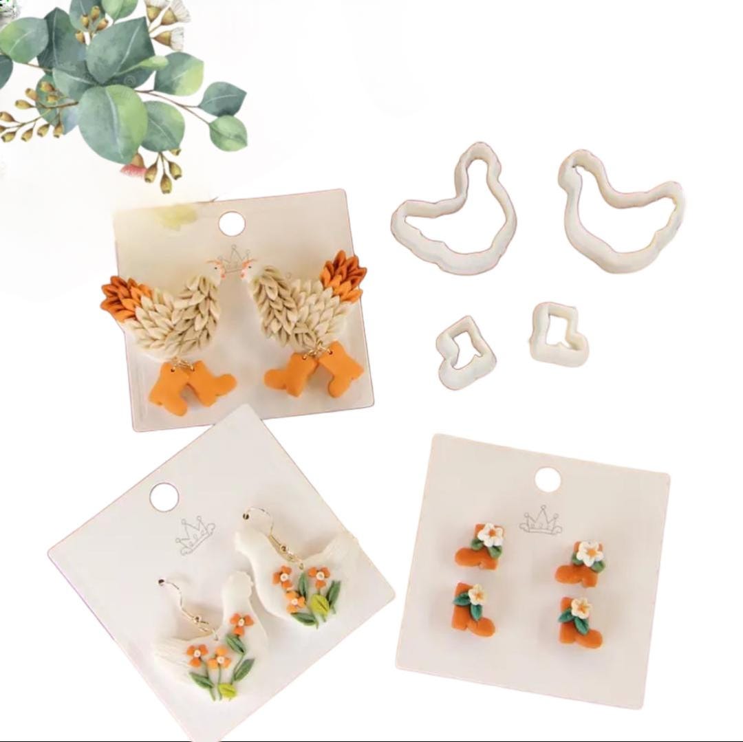 Hen Set-barnyard Hen Clay Cutter Barn Animals Farm-polymer Clay Cutter ...