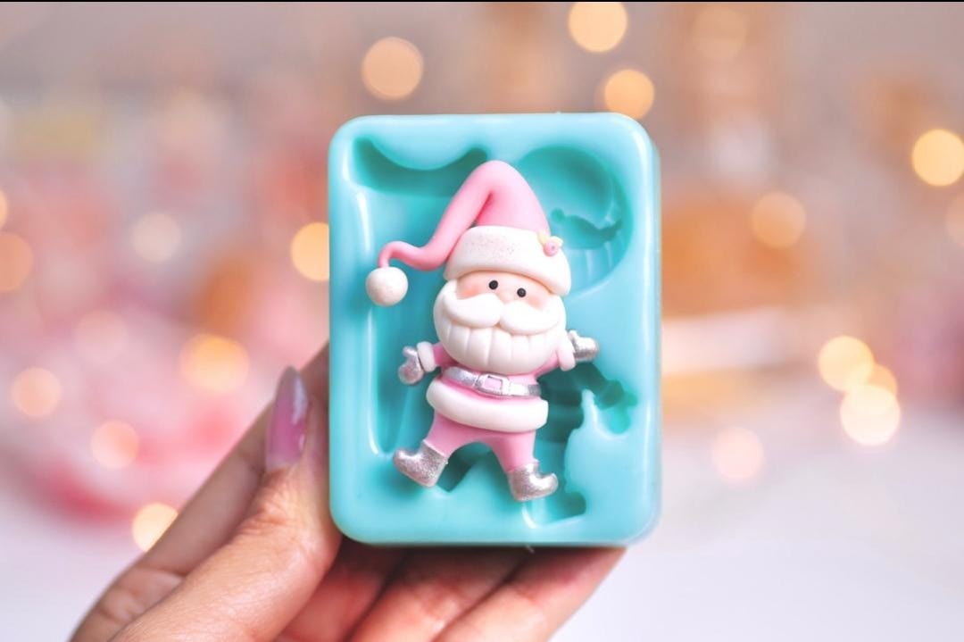 Little Cute Santa Clause Silicone Mold, Candle Mold, Soap Mold ...