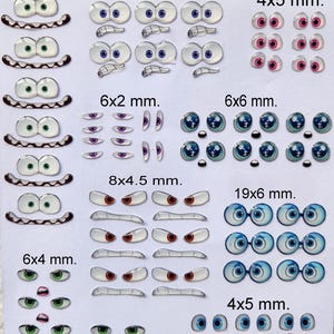 Eyes 3D Stickers Inside Out | Resin Eye | Adhesive Resin Eyes Doll Clay ...