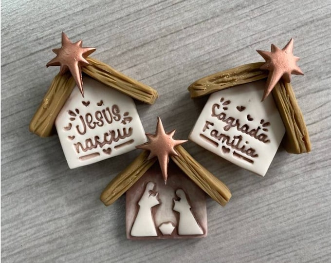 Nativity Scene Stamp for Soap Pottery Polymer Clay, Porcelain Cold and ...