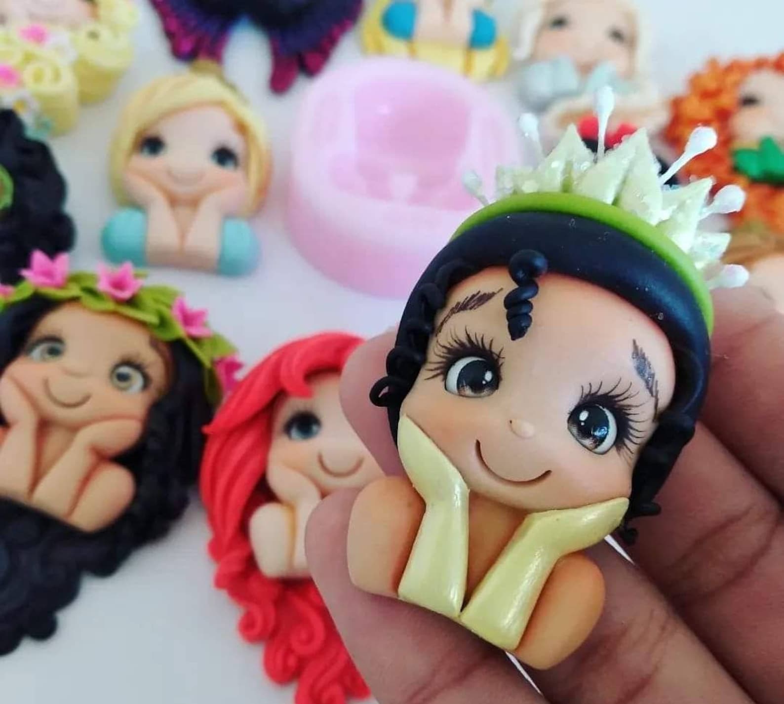 Silicone Mold Pretty Princess, Princess Face Apply, Universal Clay ...