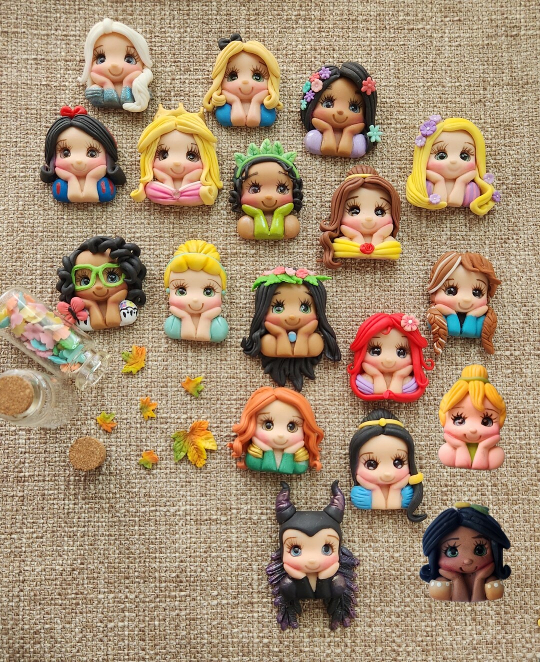 Princess Clay Dolls, Clay Bow, Choose One, Bow Center Clay Doll, Clay ...